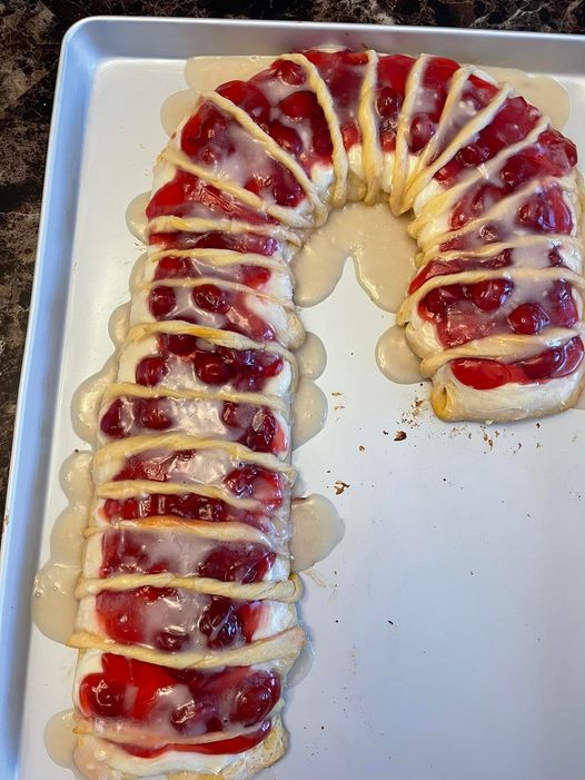 Cherry Cream Cheese Candy Cane Danish – Cheap Simple Recipes