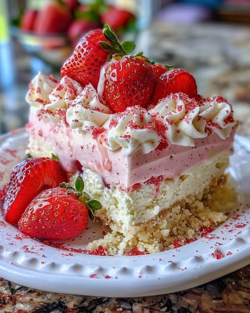 No-Bake Strawberry Split Cake – Cheap Simple Recipes