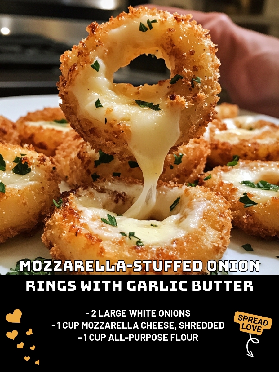 Mozzarella-Stuffed Onion Rings with Garlic Butter – Cheap Simple Recipes