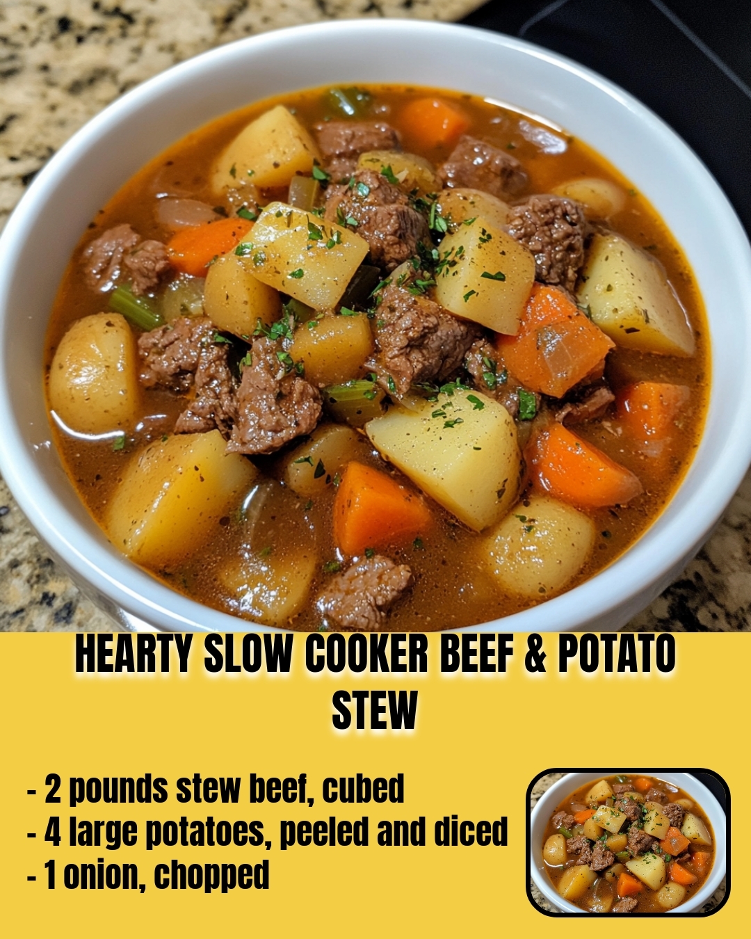 Hearty Slow Cooker Beef & Potato Stew – Cheap Simple Recipes