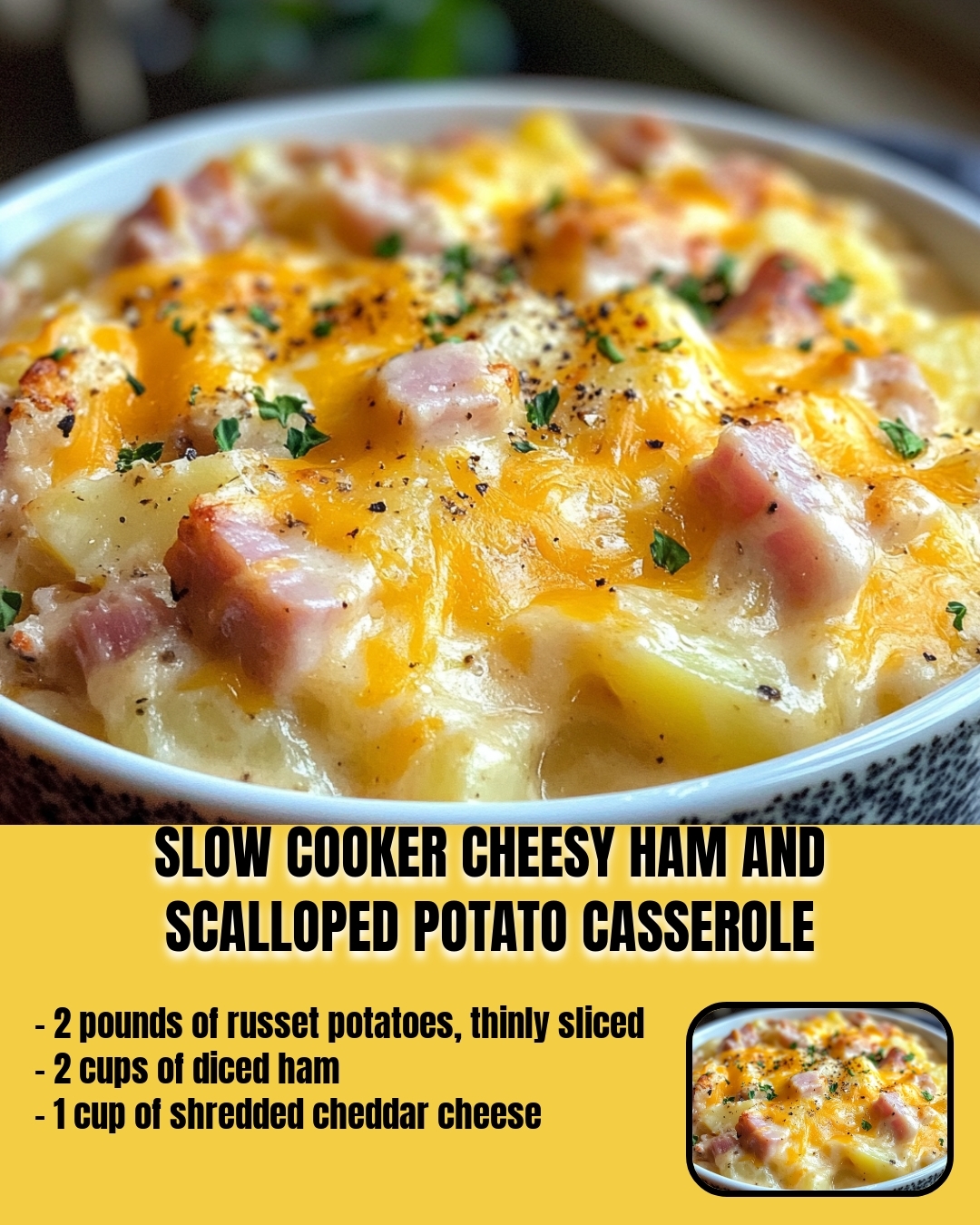 Slow Cooker Cheesy Ham and Scalloped Potato Casserole – Cheap Simple ...